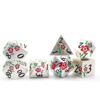 China Zinc Alloy Polygonal Plum Blossom Metal Dice Suite Dragon And Dungeon DND for sale