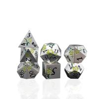 China Zinc Alloy Polygonal Plum Blossom Metal Dice Suite Dragon And Dungeon DND for sale