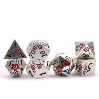 China Zinc Alloy Polygonal Plum Blossom Metal Dice Suite Dragon And Dungeon DND for sale