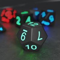China DND Board Polyhedral Dice Adult Game Magic Trick Pixels Electronic Glow LED Dice for sale