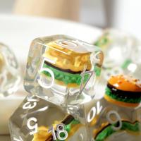China Custom Polyhedral DND Dice Set Hamburger Gaming For RPG Role Playing Table Games for sale