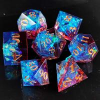 China Multi Color Custom Resin Dice DND#RPG Red And Blue Smooth Texture for sale