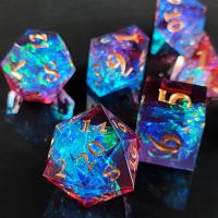 China Multi Color Custom Resin Dice DND#RPG Red And Blue Smooth Texture for sale