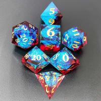 China Multi Color Custom Resin Dice DND#RPG Red And Blue Smooth Texture for sale