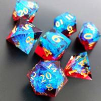China Multi Color Custom Resin Dice DND#RPG Red And Blue Smooth Texture for sale