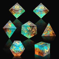 China Customized Sharp Resin Dice Set Multi Color Dragon And Dungeon DND#RPG for sale