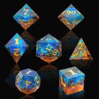 China Customized Sharp Resin Dice Set Multi Color Dragon And Dungeon DND#RPG for sale