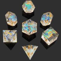China Customized Sharp Resin Dice Set Multi Color Dragon And Dungeon DND#RPG for sale