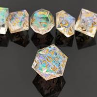 China Customized Sharp Resin Dice Set Multi Color Dragon And Dungeon DND#RPG for sale