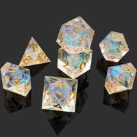 China Customized Sharp Resin Dice Set Multi Color Dragon And Dungeon DND#RPG for sale
