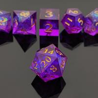 China Purple Resin Dice 7PCS DND Dragon And Dungeon Polyhedron Sharp Edge for sale