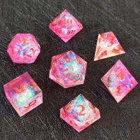 China Purple Resin Dice 7PCS DND Dragon And Dungeon Polyhedron Sharp Edge for sale