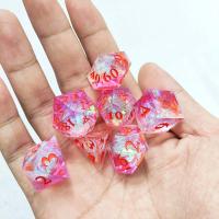 China Purple Resin Dice 7PCS DND Dragon And Dungeon Polyhedron Sharp Edge for sale