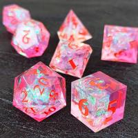 China Purple Resin Dice 7PCS DND Dragon And Dungeon Polyhedron Sharp Edge for sale