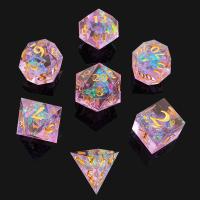 China Purple Resin Dice 7PCS DND Dragon And Dungeon Polyhedron Sharp Edge for sale
