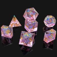 China Purple Resin Dice 7PCS DND Dragon And Dungeon Polyhedron Sharp Edge for sale