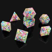 China Rainbow Grain Resin Dice DND Board Game COC Running Group TRPG Polyhedron D20 for sale