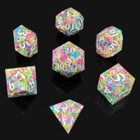 China Rainbow Grain Resin Dice DND Board Game COC Running Group TRPG Polyhedron D20 for sale