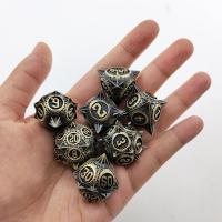 China Retro Copper Meteor Hammer Metal Dice Dragon And Dungeon DND RPG D20 for sale