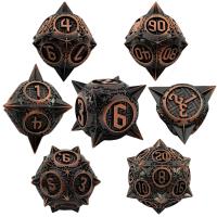 China Retro Copper Meteor Hammer Metal Dice Dragon And Dungeon DND RPG D20 for sale