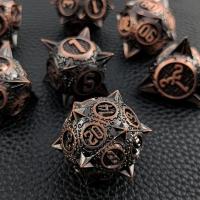China Retro Copper Meteor Hammer Metal Dice Dragon And Dungeon DND RPG D20 for sale