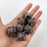 China Retro Copper Meteor Hammer Metal Dice Dragon And Dungeon DND RPG D20 for sale