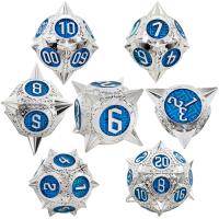 China Durable Polyhedron Metal RPG Dice Set Dragon And Dungeon 16mm Sparkle for sale