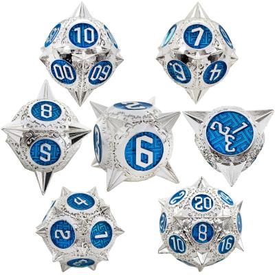 China Durable Polyhedron Metal RPG Dice Set Dragon And Dungeon 16mm Sparkle for sale