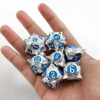China Durable Polyhedron Metal RPG Dice Set Dragon And Dungeon 16mm Sparkle for sale