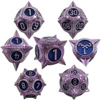China Durable Polyhedron Metal RPG Dice Set Dragon And Dungeon 16mm Sparkle for sale