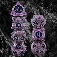 China Durable Polyhedron Metal RPG Dice Set Dragon And Dungeon 16mm Sparkle for sale