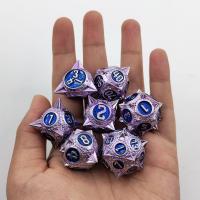 China Durable Polyhedron Metal RPG Dice Set Dragon And Dungeon 16mm Sparkle for sale