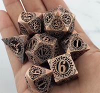 China Back To Metal Dice Set Kusalukono Multi Facial COC DND RPG Dice for sale