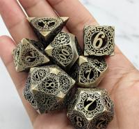 China Back To Metal Dice Set Kusalukono Multi Facial COC DND RPG Dice for sale