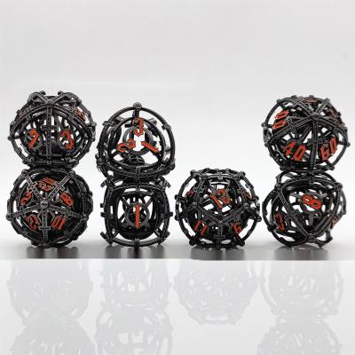 China Sound Pearl RPG Metal Hollow Dice Set DND Cisu 16mm Smooth for sale
