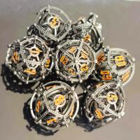 China Sound Pearl RPG Metal Hollow Dice Set DND Cisu 16mm Smooth for sale