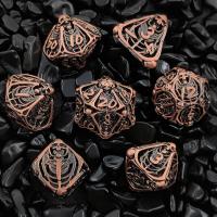 China Skull Metal Hollow Dice Set DND Dungeons And Dragons Polyhedral RPG Hollow Digital for sale