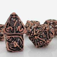 China Skull Metal Hollow Dice Set DND Dungeons And Dragons Polyhedral RPG Hollow Digital for sale