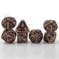 China Skull Metal Hollow Dice Set DND Dungeons And Dragons Polyhedral RPG Hollow Digital for sale
