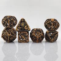 China Skull Metal Hollow Dice Set DND Dungeons And Dragons Polyhedral RPG Hollow Digital for sale