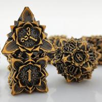 China Lotus Metal Dice Set DND Dungeons And Dragons TRPG Polyhedral COC D6 Board Game for sale