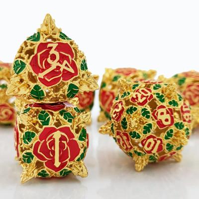 China Polyhedral Metal Hollow Dice RPG Role Playing DND Dungeons And Dragons Tabletop Game for sale