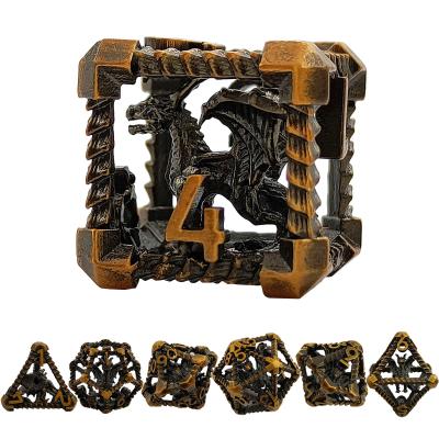 China Hollow Multi -Noodle Metal Dice Flying Dragon Dungeon And Dragon DND for sale