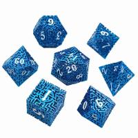 China Hollow Maze Metal Dice Set DND Krusu'S Call RPG Multi Faceted for sale