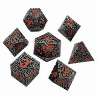 China Hollow Maze Metal Dice Set DND Krusu'S Call RPG Multi Faceted for sale