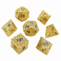 China Hollow Maze Metal Dice Set DND Krusu'S Call RPG Multi Faceted for sale