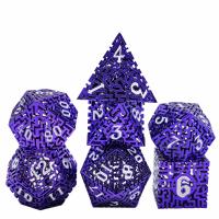 China Hollow Maze Metal Dice Set DND Krusu'S Call RPG Multi Faceted for sale