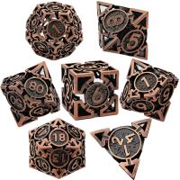 China Arrow Hollow Metal Dice Suit Multi -Faceted DND Dungeon And Dragon for sale