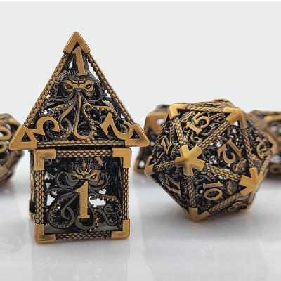 China Octopus Hollow Metal Multi Face Dice Set Budemen Dungeon And Dragon DND for sale