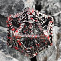China 20 Sided Metal Hollow Dice D20 Large-Scale DND Polyhedral RPG Dungeons And Dragons for sale